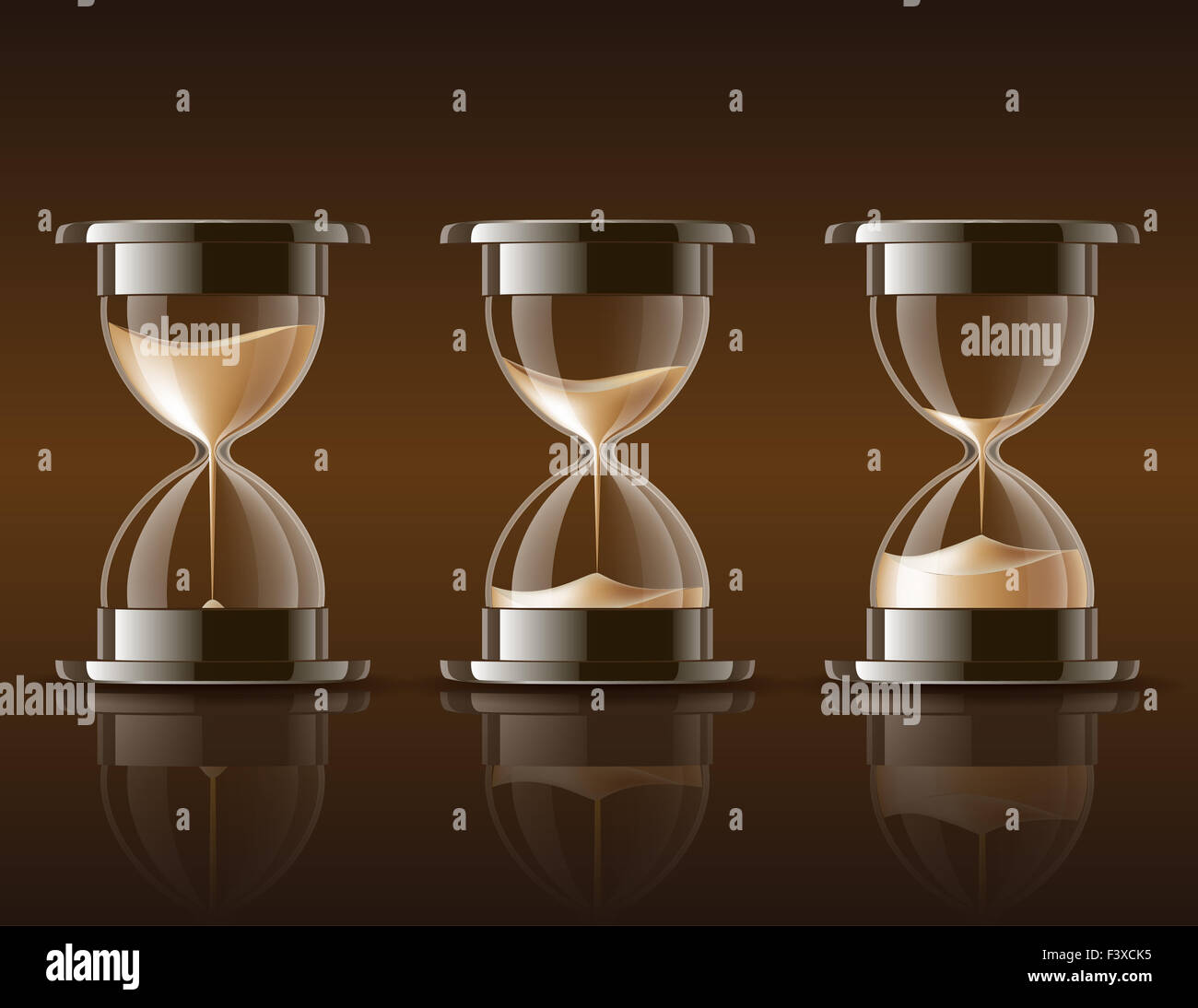 Sand falling in the hourglass Stock Photo - Alamy