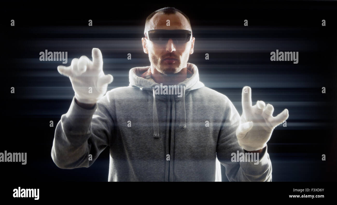 Futuristic hacker attack virtual cybercrime Stock Photo - Alamy