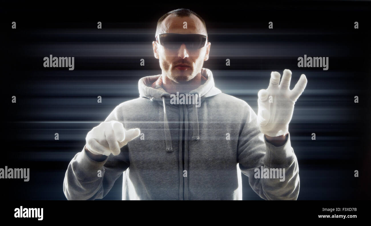 Futuristic hacker thief protection Stock Photo - Alamy
