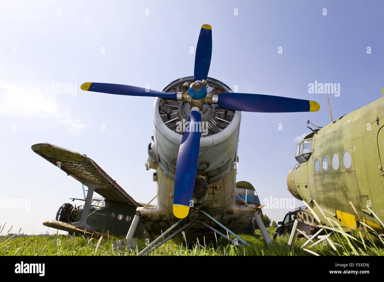 Planes on Field Stock Photo - Alamy