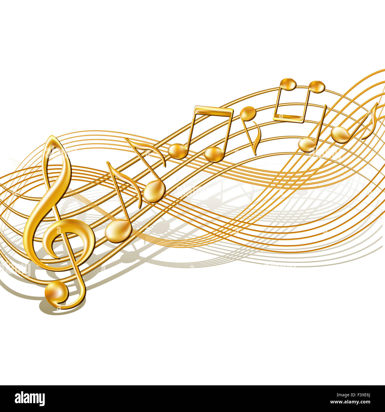 Musical notes staff background on white Stock Photo - Alamy