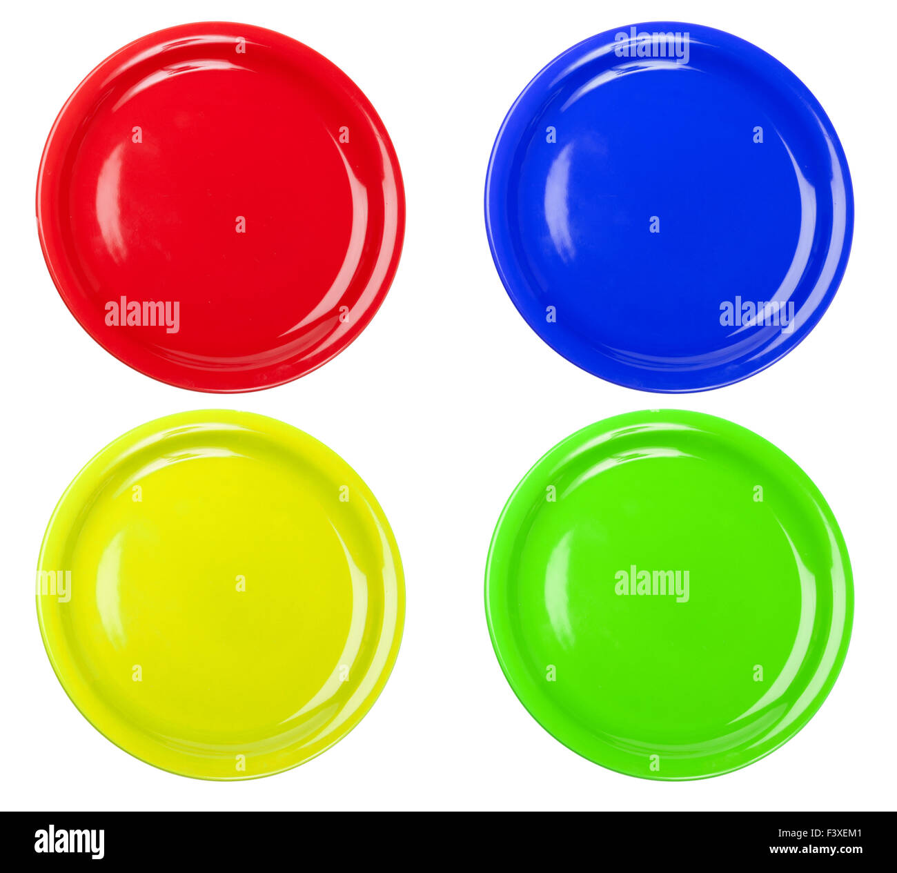 Four colored plates Stock Photo - Alamy