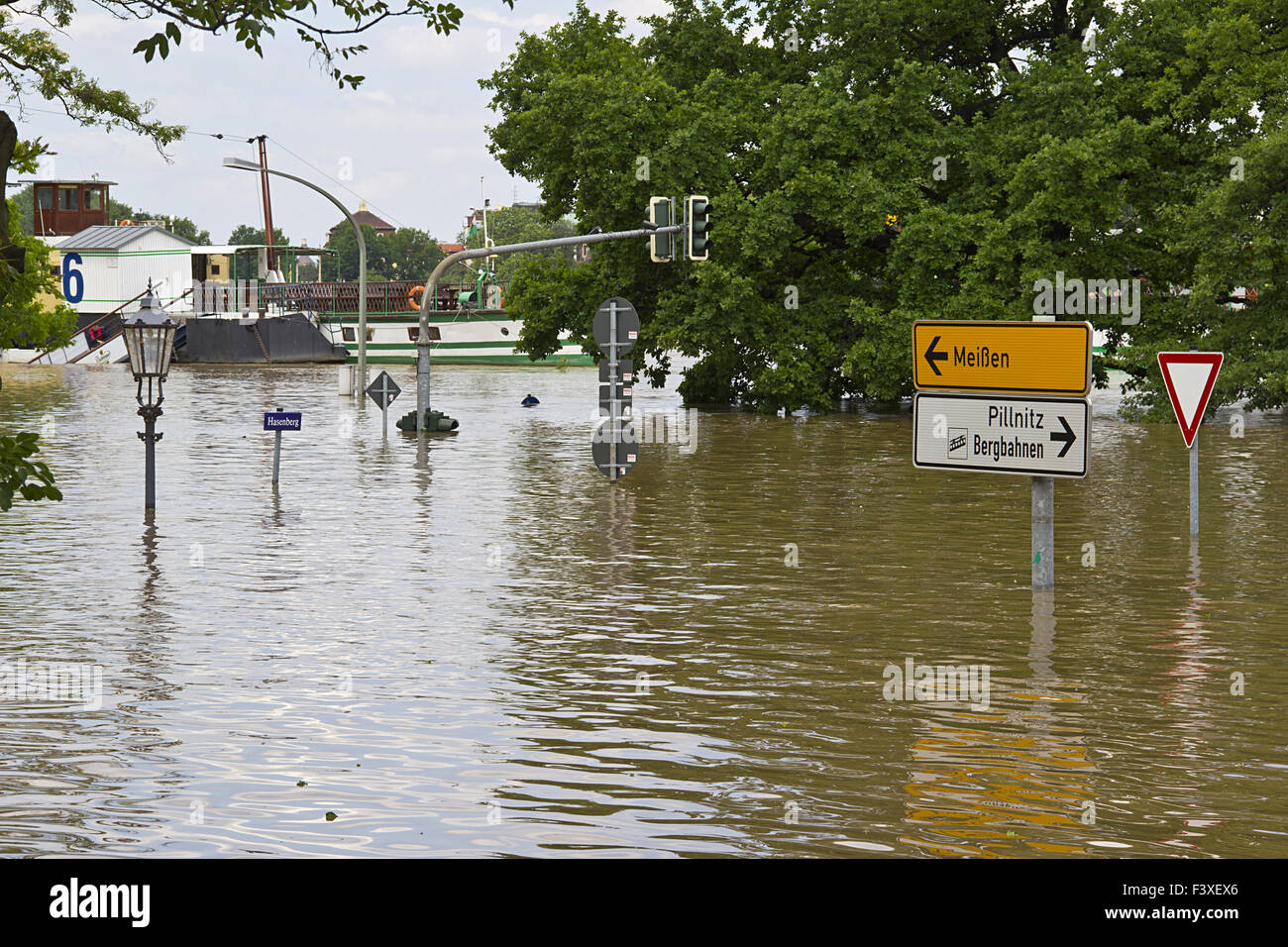 high water in germany Stock Photo - Alamy