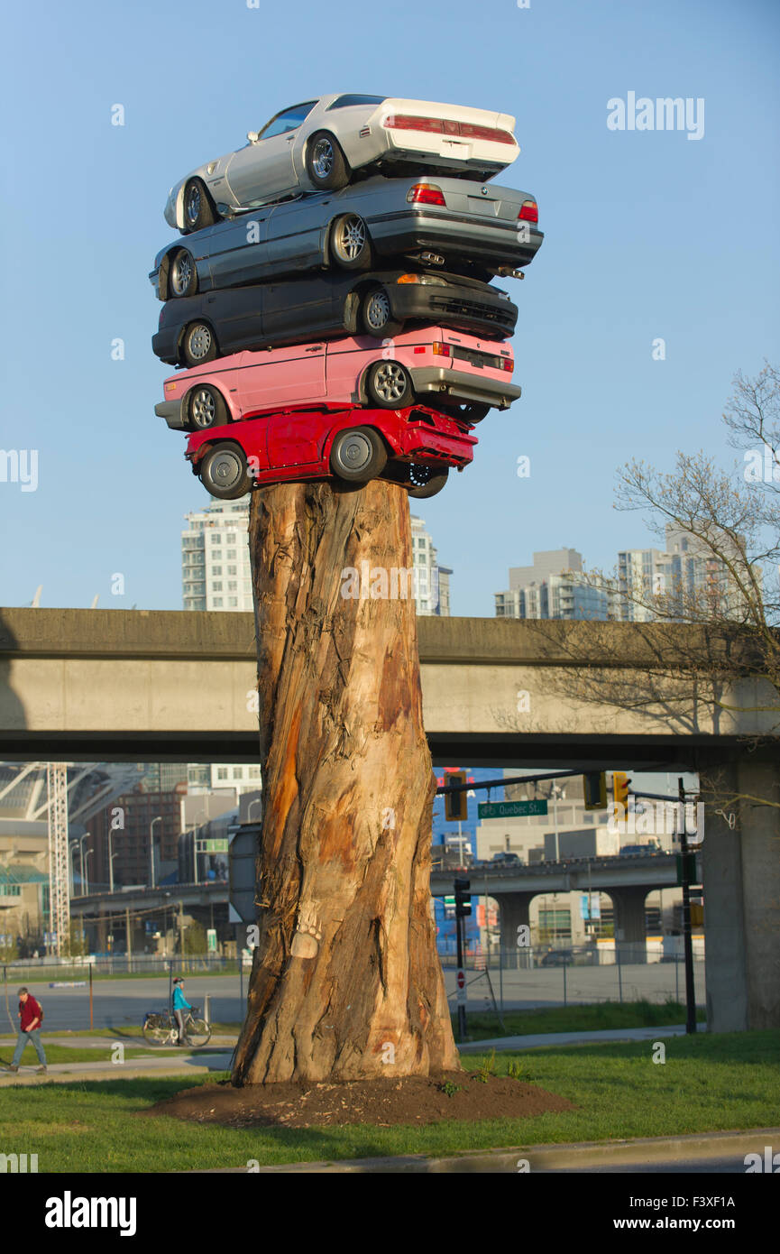 Sculpture Trans Am Totem by artist Marcus Bowcott, Vancouver Stock ...