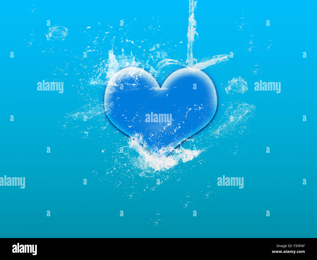 water splash on heart Stock Photo - Alamy