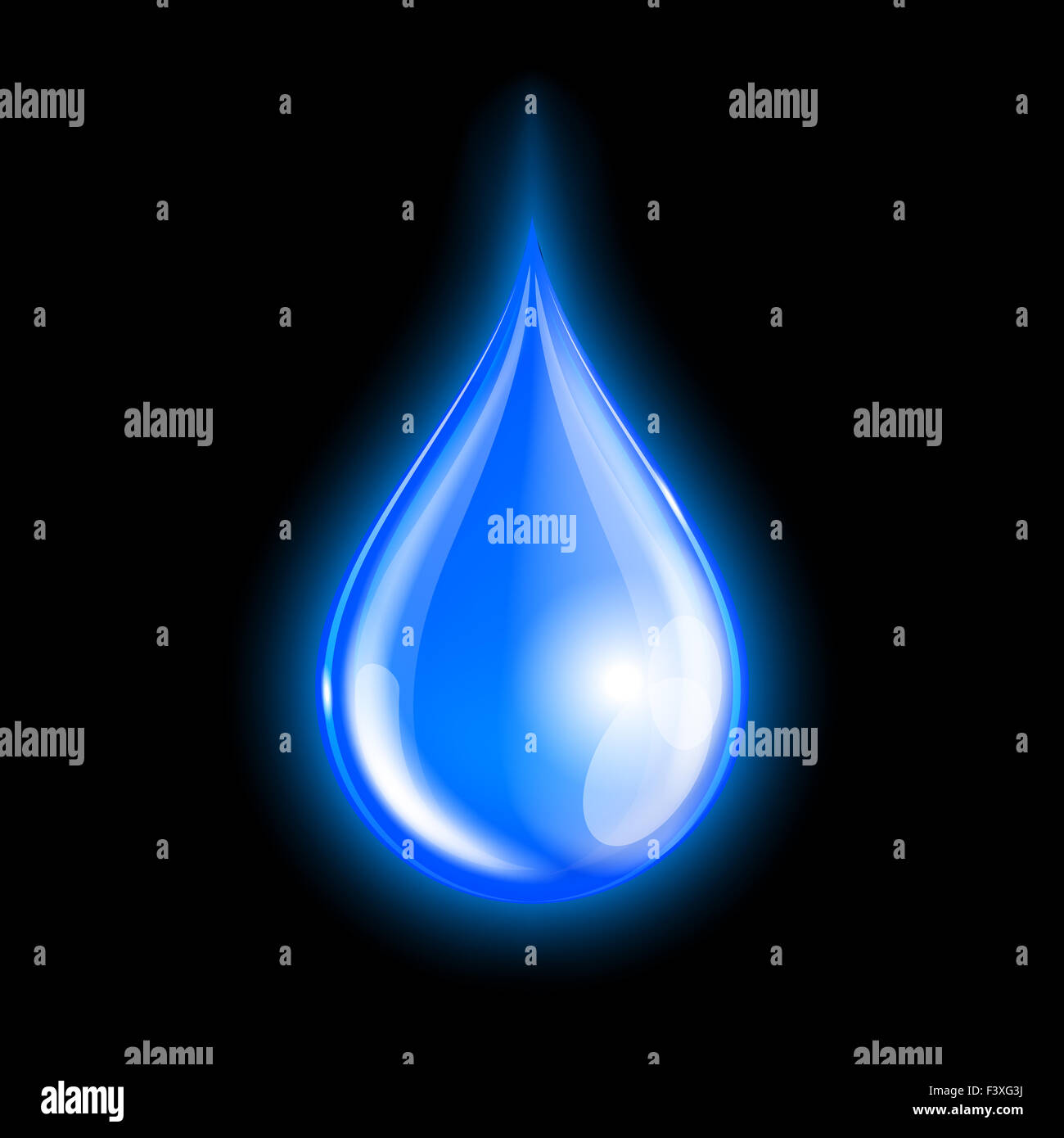 Blue shiny water drop Stock Photo - Alamy