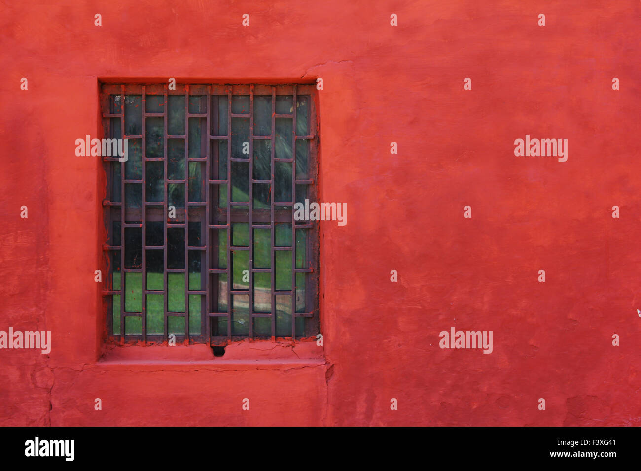 window with red wall Stock Photo - Alamy