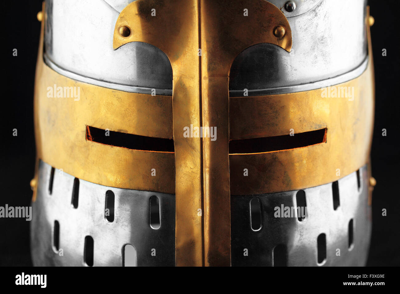 Iron helmet of the medieval knight Stock Photo - Alamy