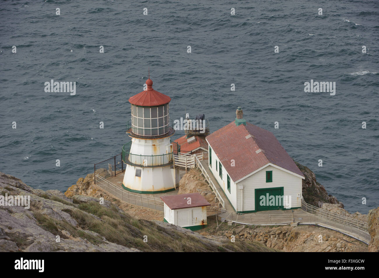 The lighthouse - built in 1870 and retired in 1975 -, Point Reyes ...