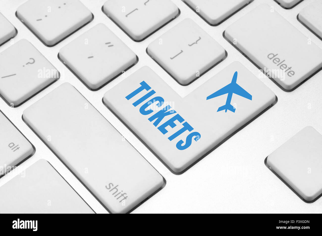 Buy tickets on the computer keyboard Stock Photo - Alamy
