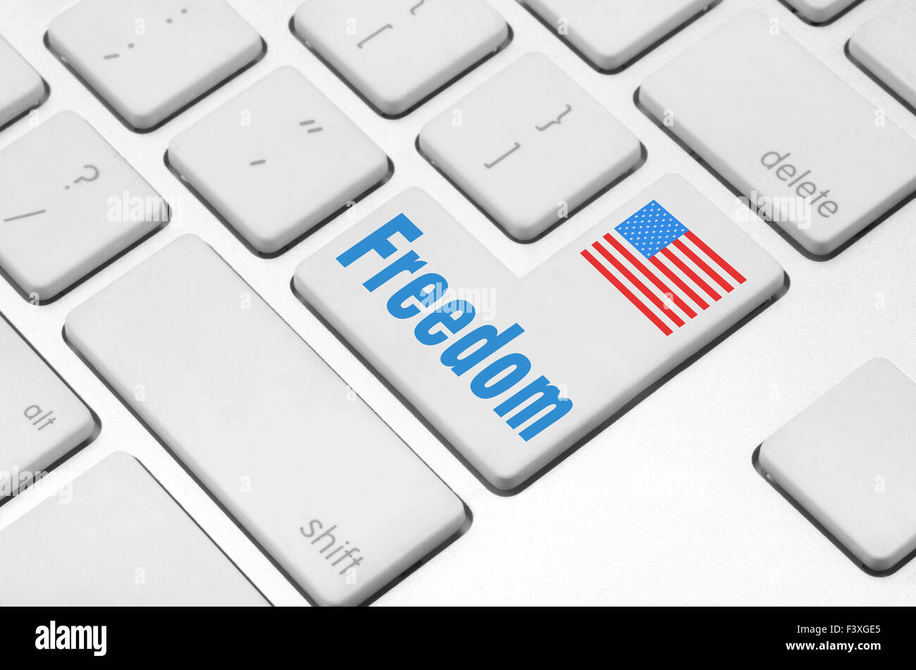 Freedom on the computer keyboard Stock Photo - Alamy