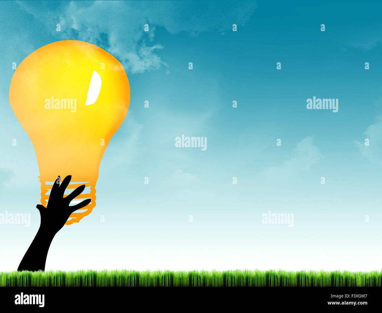 bulb in hand Stock Photo - Alamy