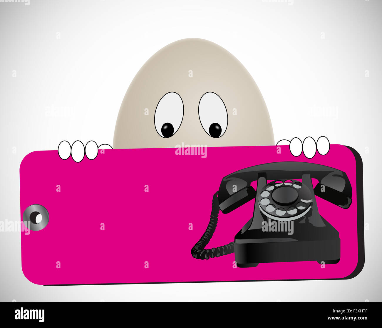 egg with phone tag Stock Photo - Alamy