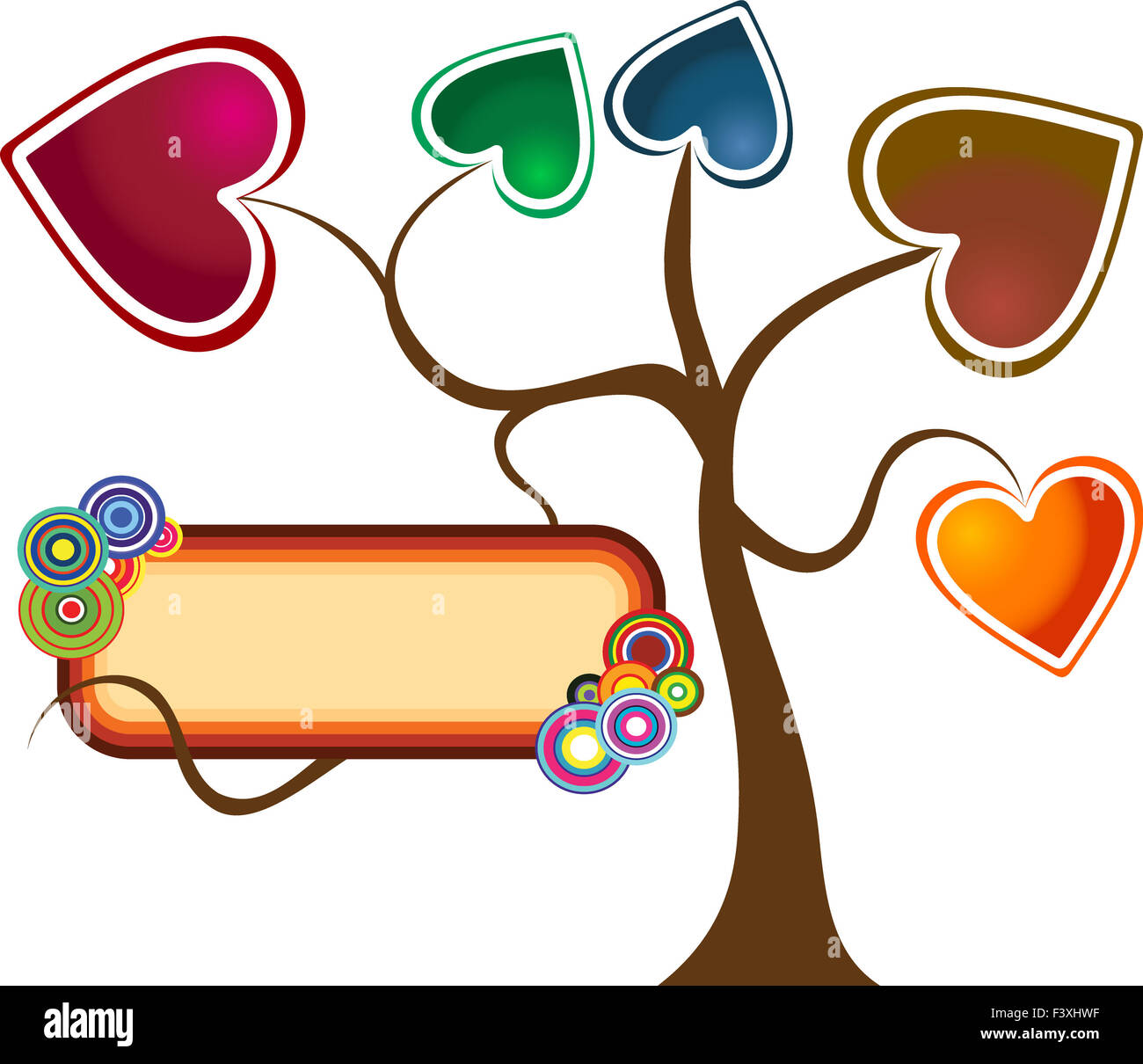Heart symbol tree circle hi-res stock photography and images - Alamy