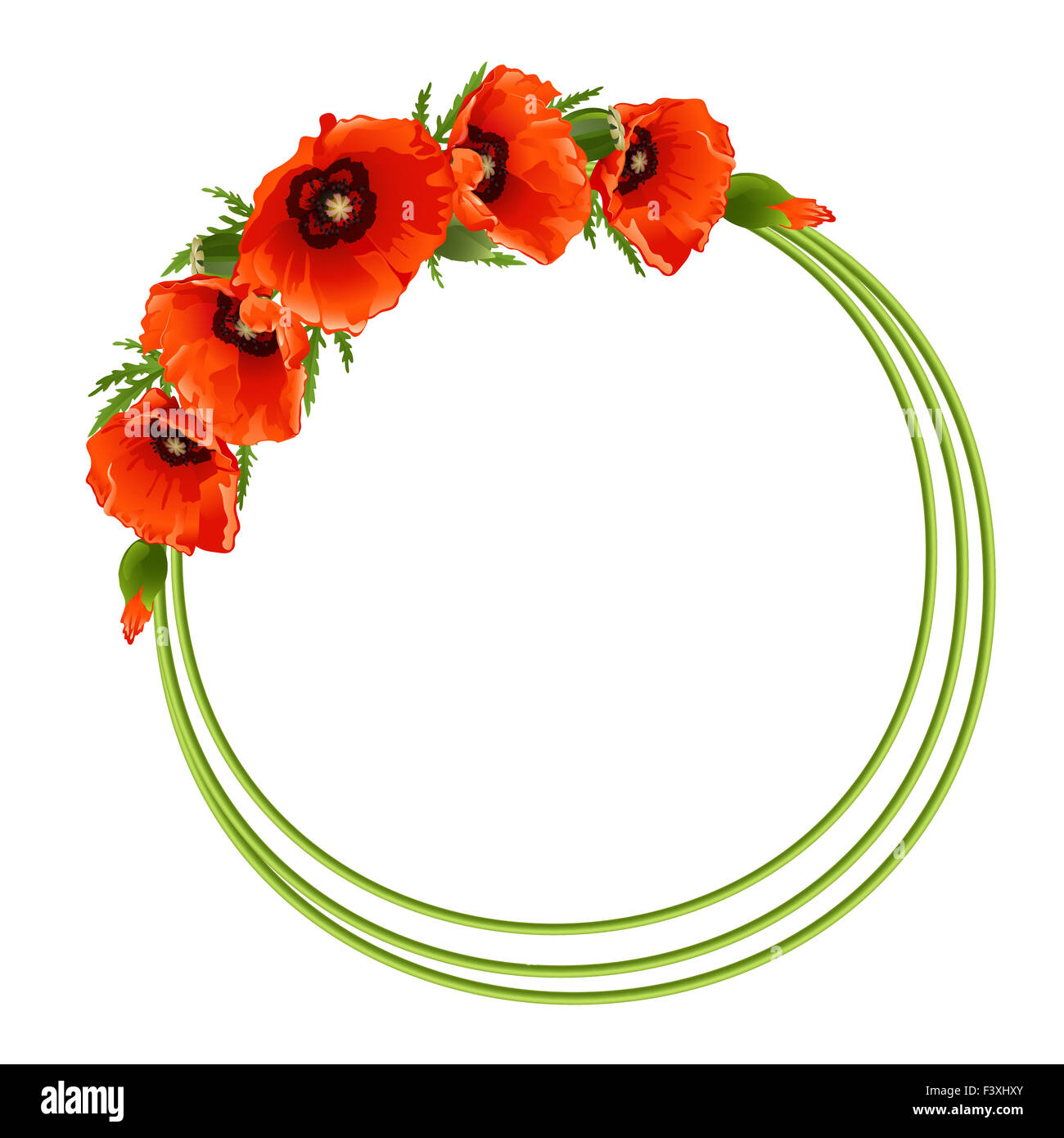 Floral round frame Stock Photo - Alamy