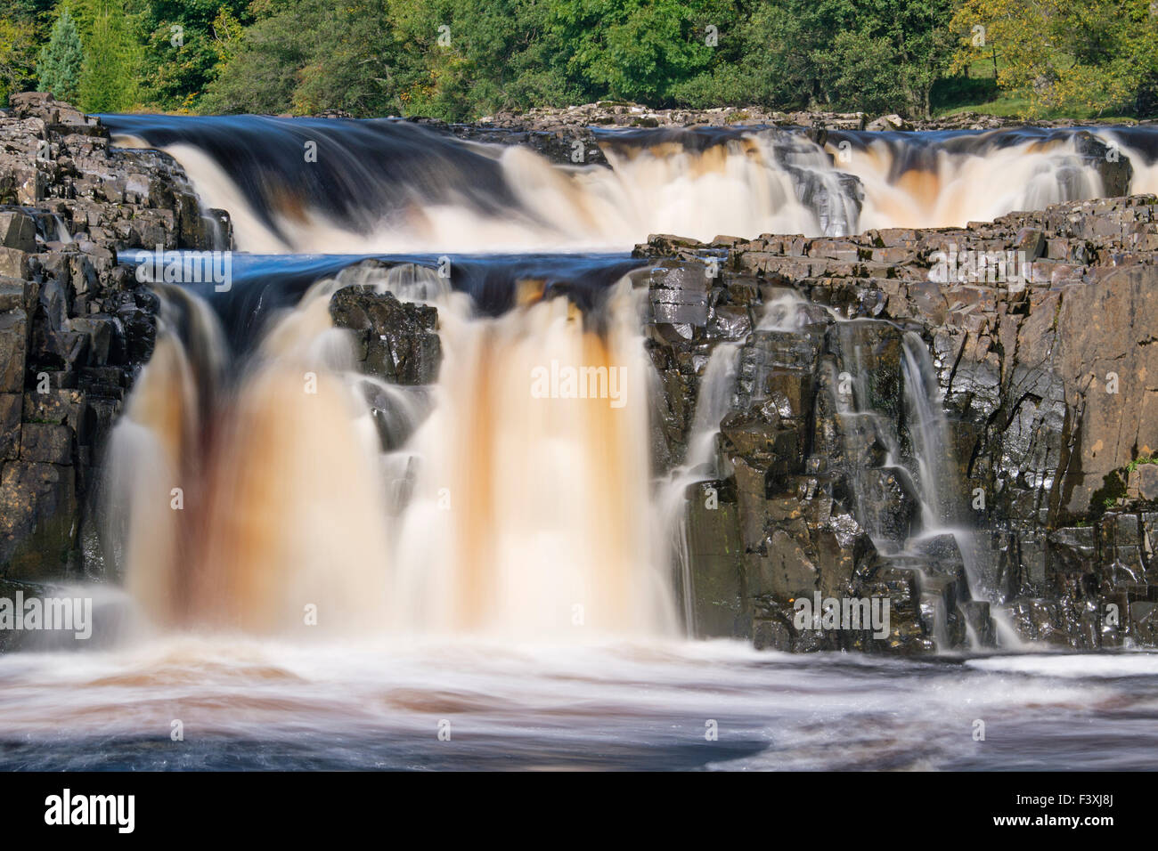 Low Force Waterfall on the River Tees near the village of Bowlees ...