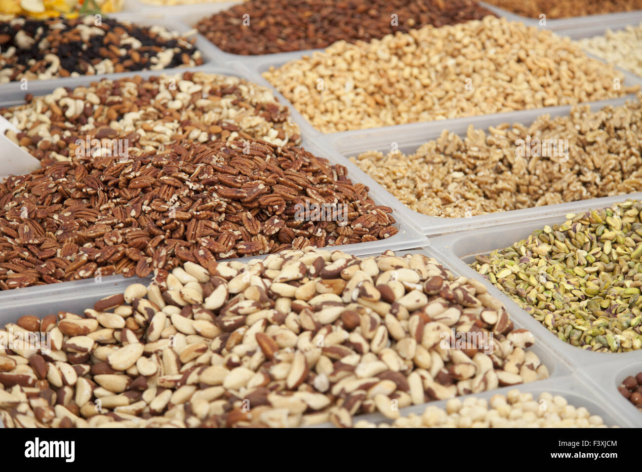 Mix of nuts on the market Stock Photo - Alamy