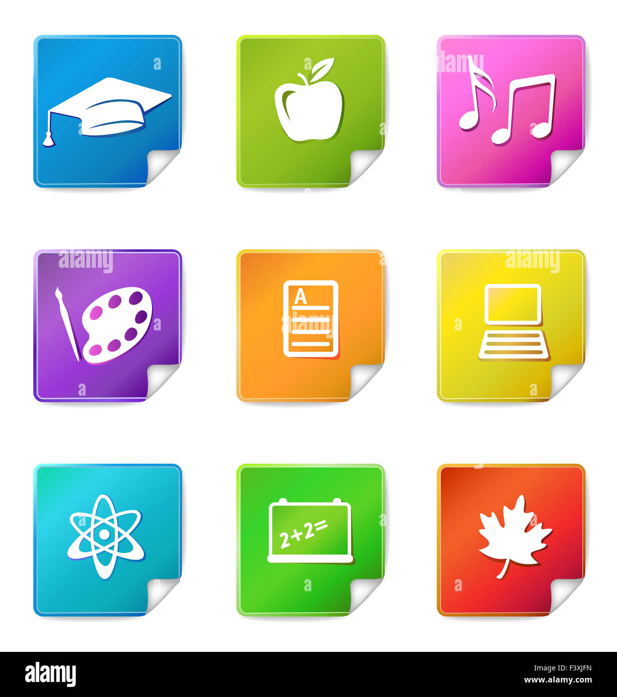 Education sticker icons Stock Photo - Alamy