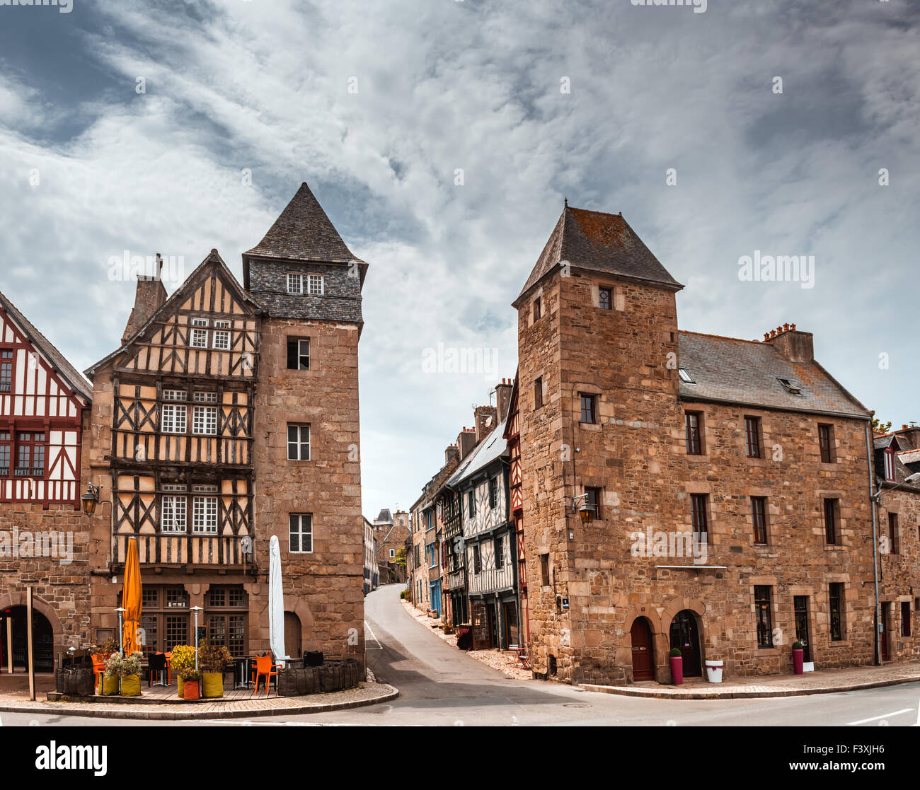street old Breton town Treguier, France Stock Photo - Alamy