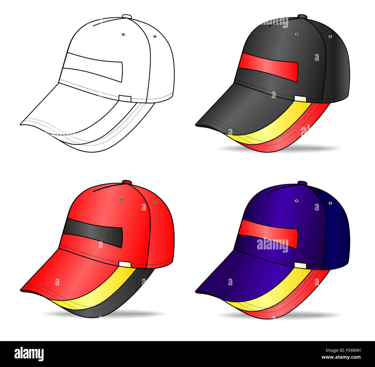 Outline cap illustration isolated on white Stock Photo - Alamy