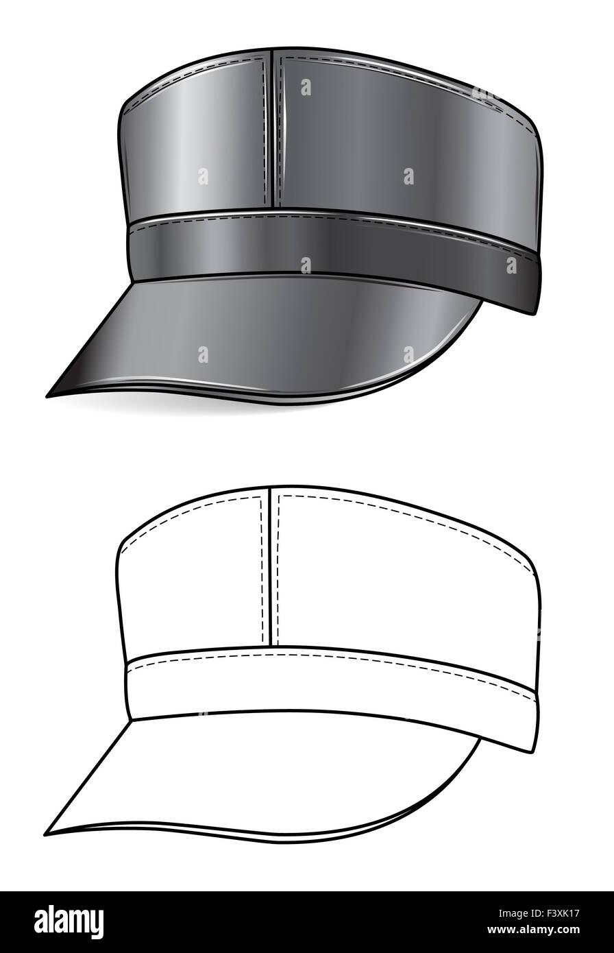 Leather grey cap vector illustration Stock Photo - Alamy