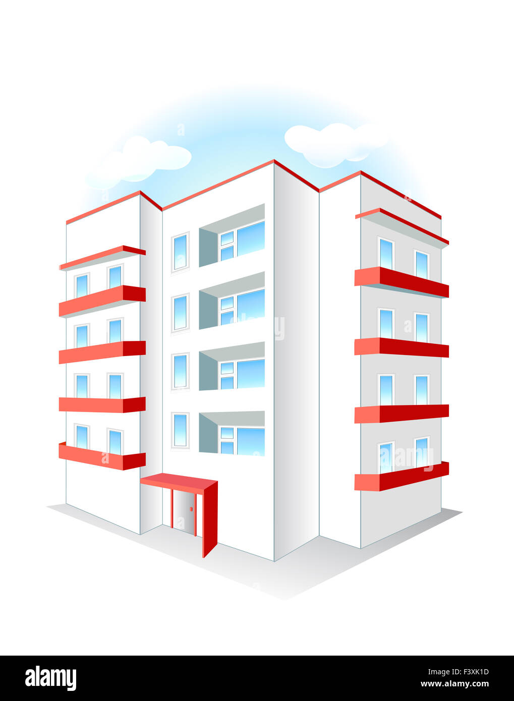 Large apartment building Cut Out Stock Images & Pictures - Alamy