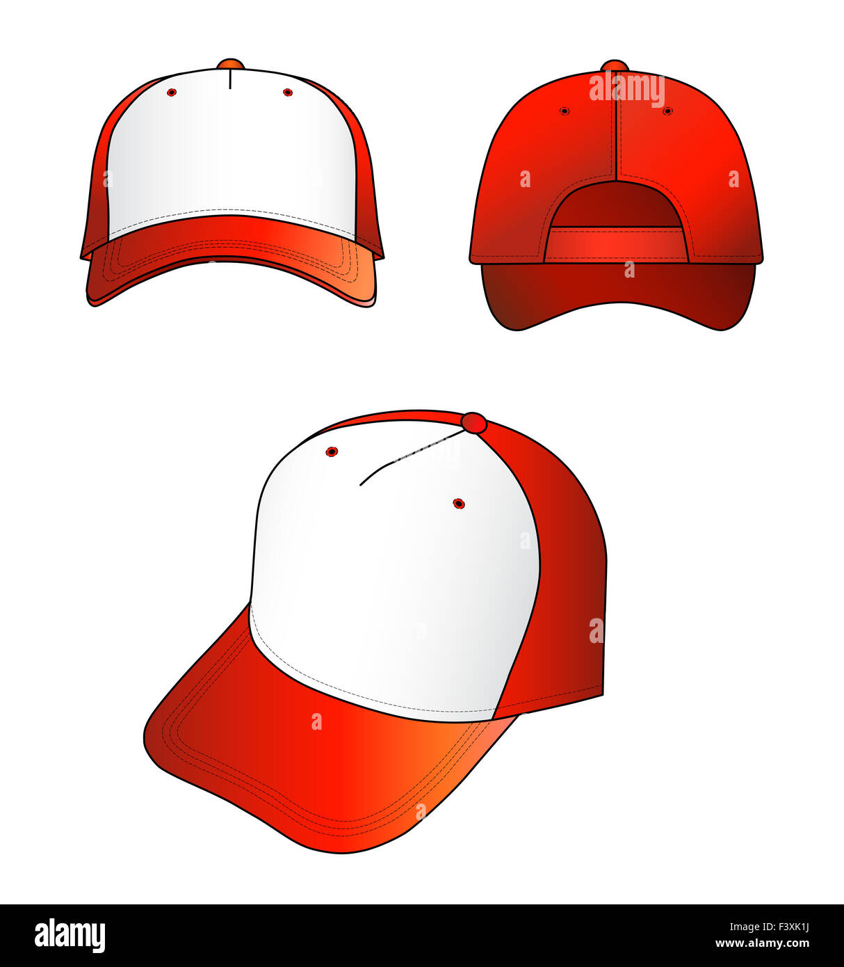 Red-white cap isolated on white background Stock Photo - Alamy