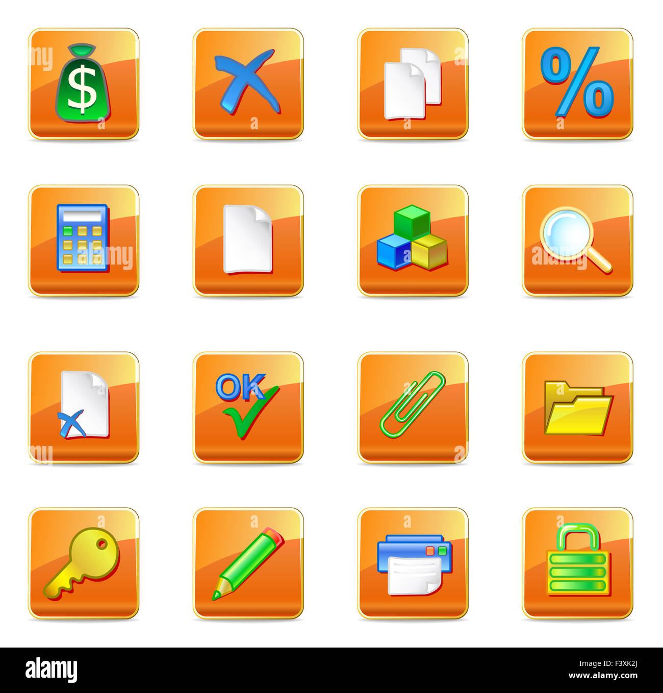 WWW accountant icons isolated on white Stock Photo - Alamy