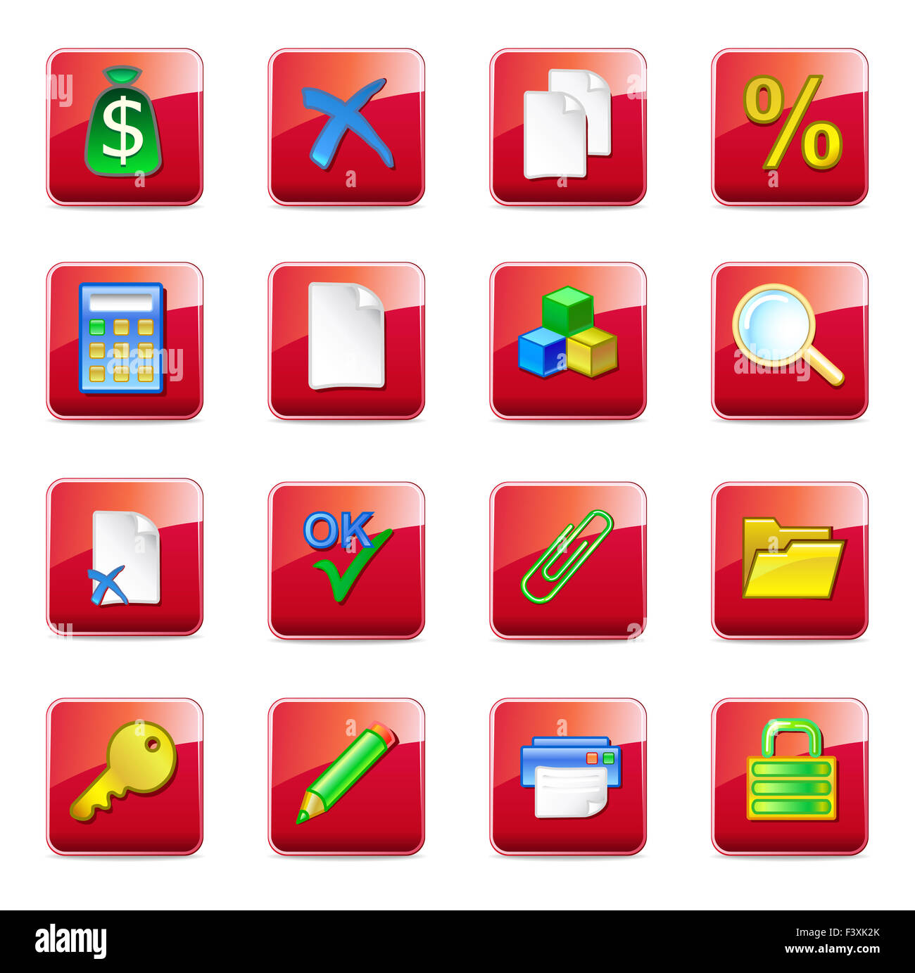 WWW accountant icons isolated on white Stock Photo - Alamy