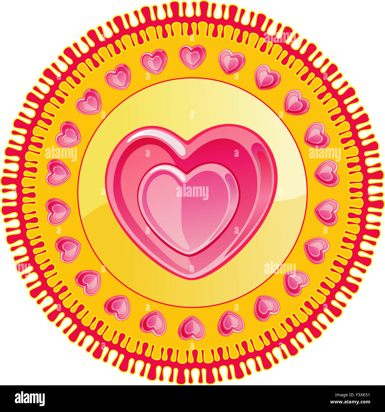 Decor with hearts on a circle Stock Photo - Alamy