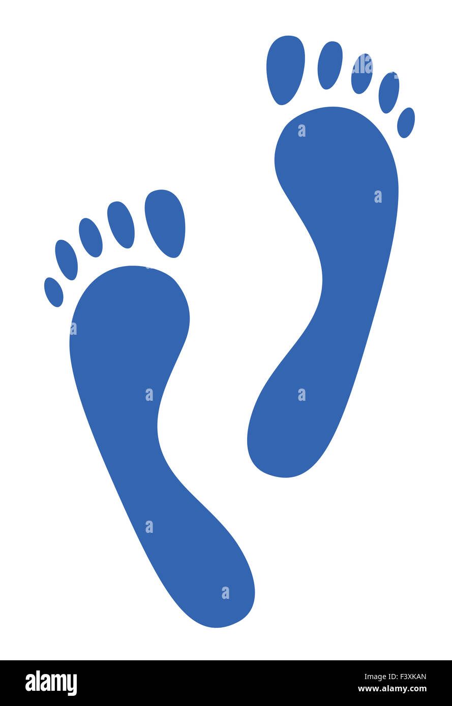 Two footprints isolated on white Stock Photo - Alamy