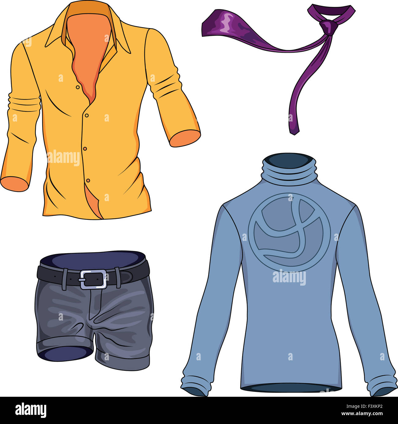 Man clothes colored collection Stock Photo - Alamy