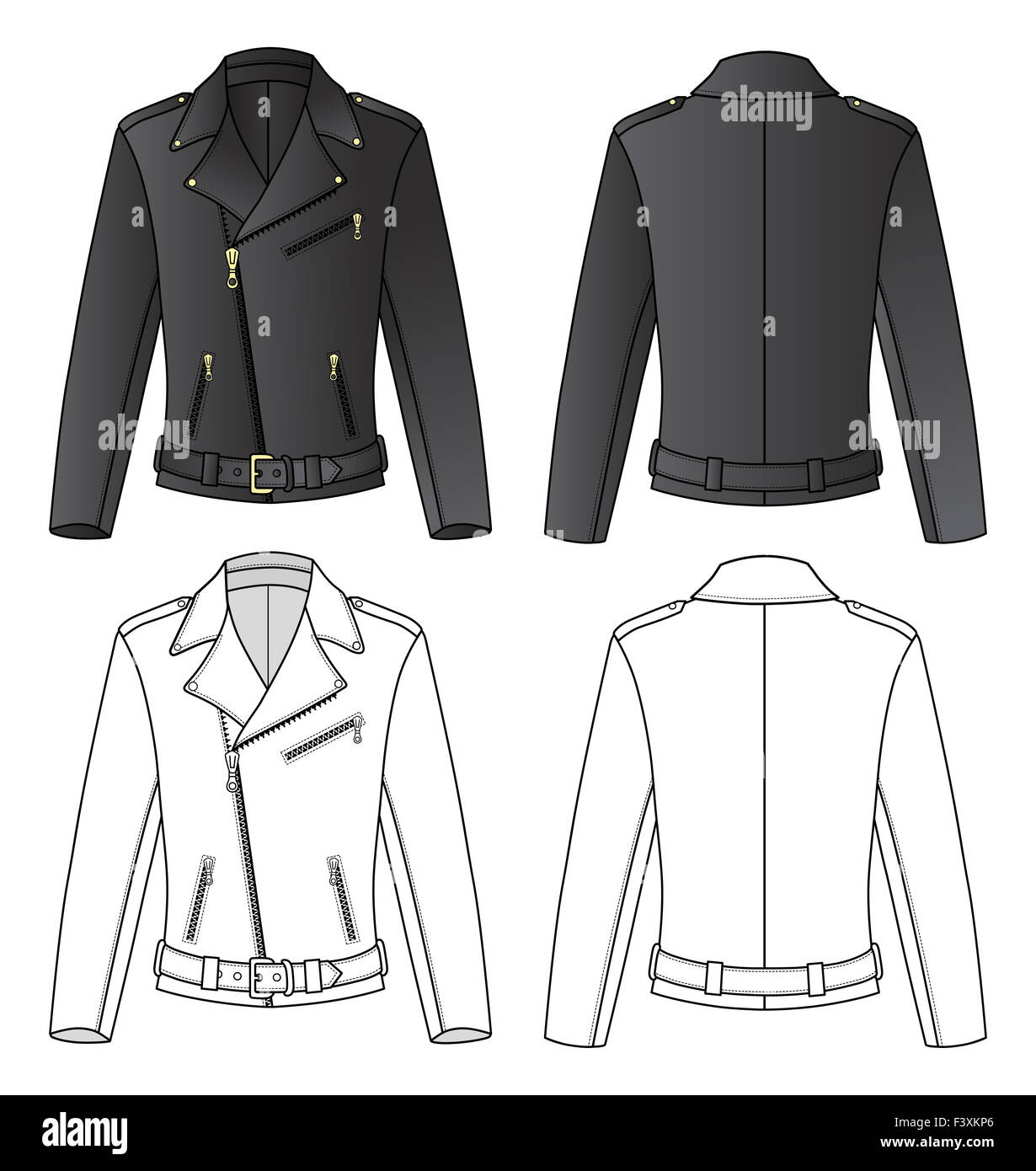 Outline black-white jacket illustration Stock Photo - Alamy