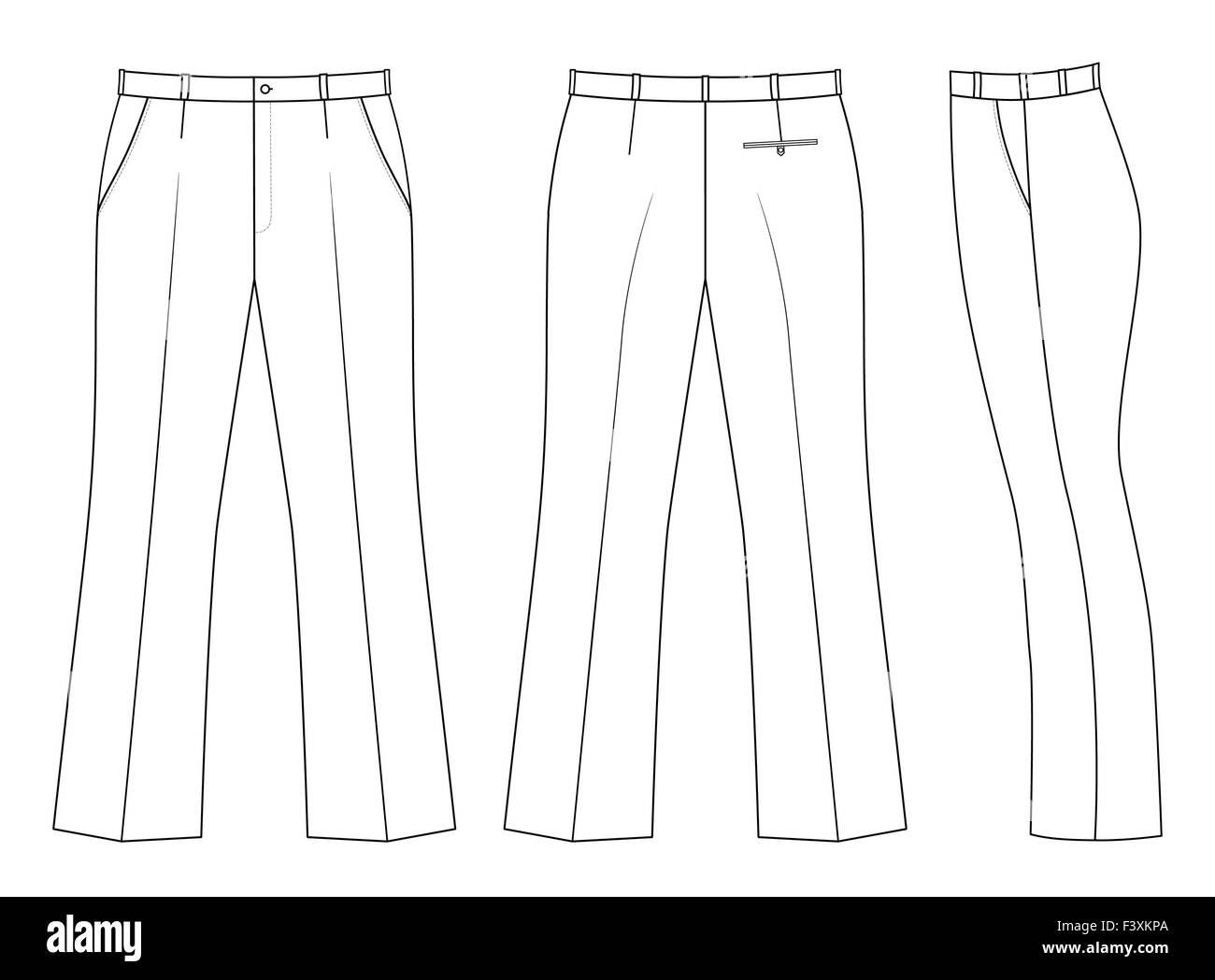 Outline black-white pants illustration Stock Photo - Alamy