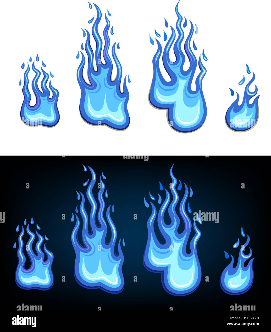 Gas blue flame set isolated Stock Photo - Alamy