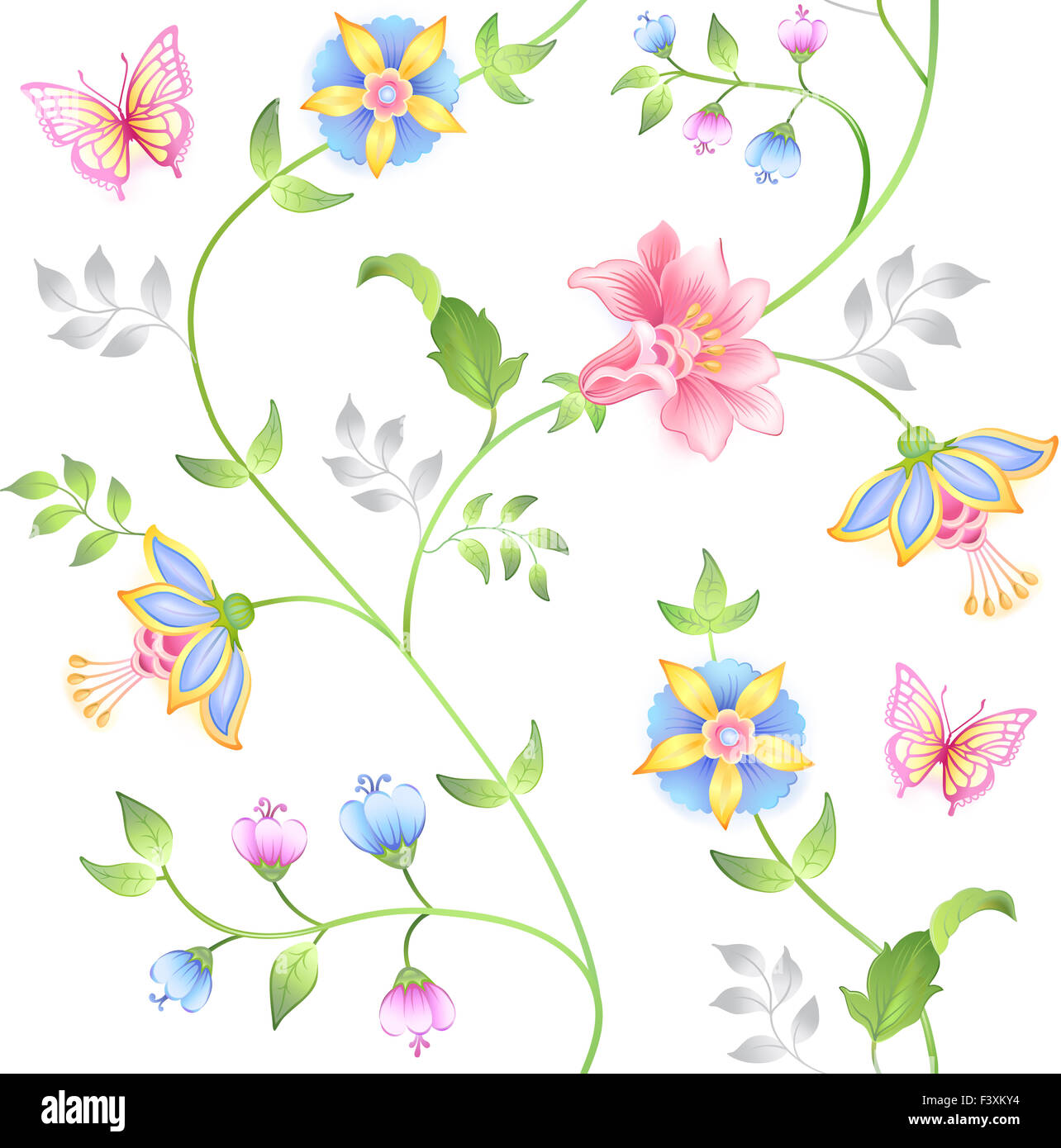 Flower decor elements set Cut Out Stock Images & Pictures - Alamy