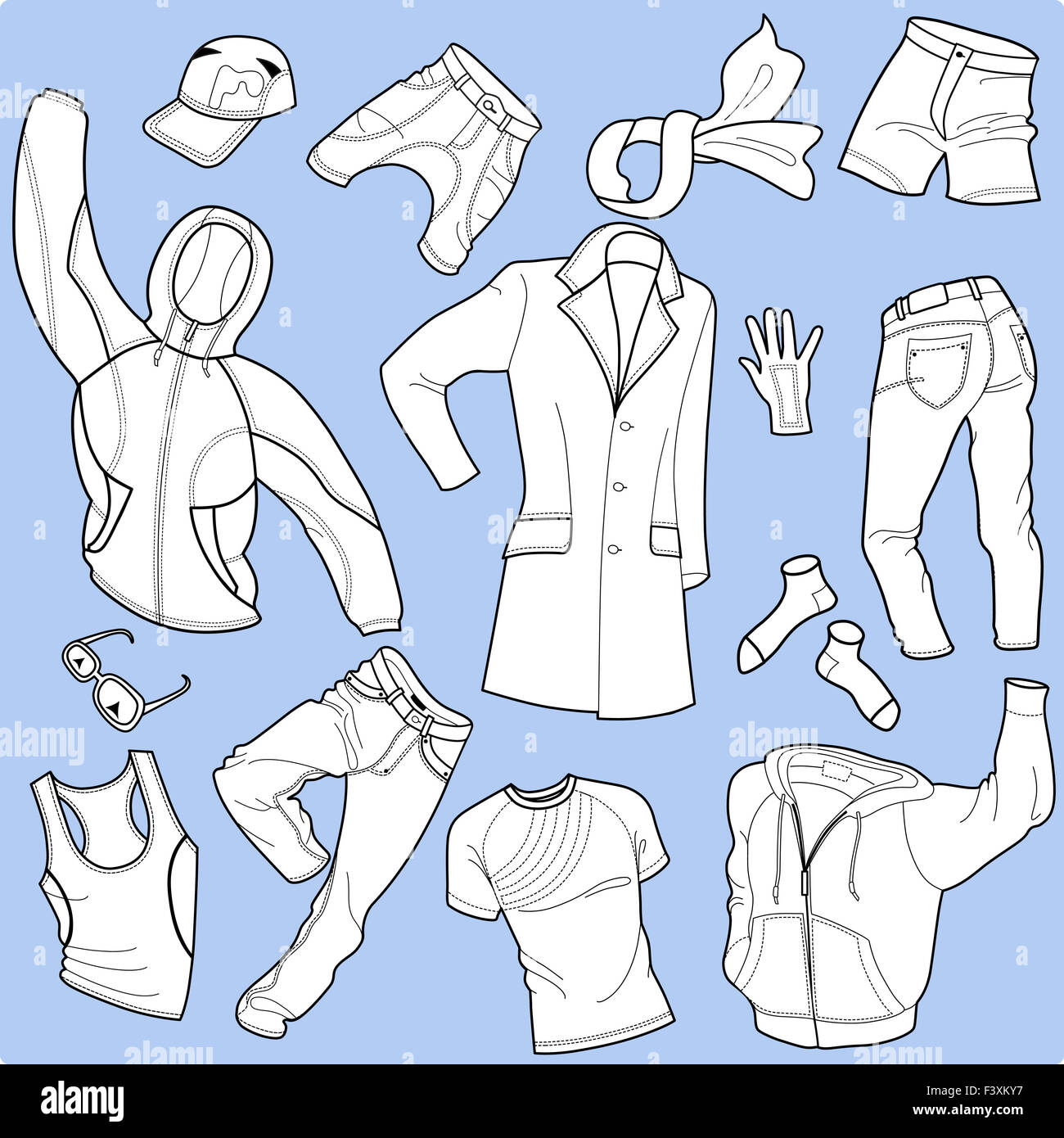 Seamless background man clothes collection Stock Photo - Alamy