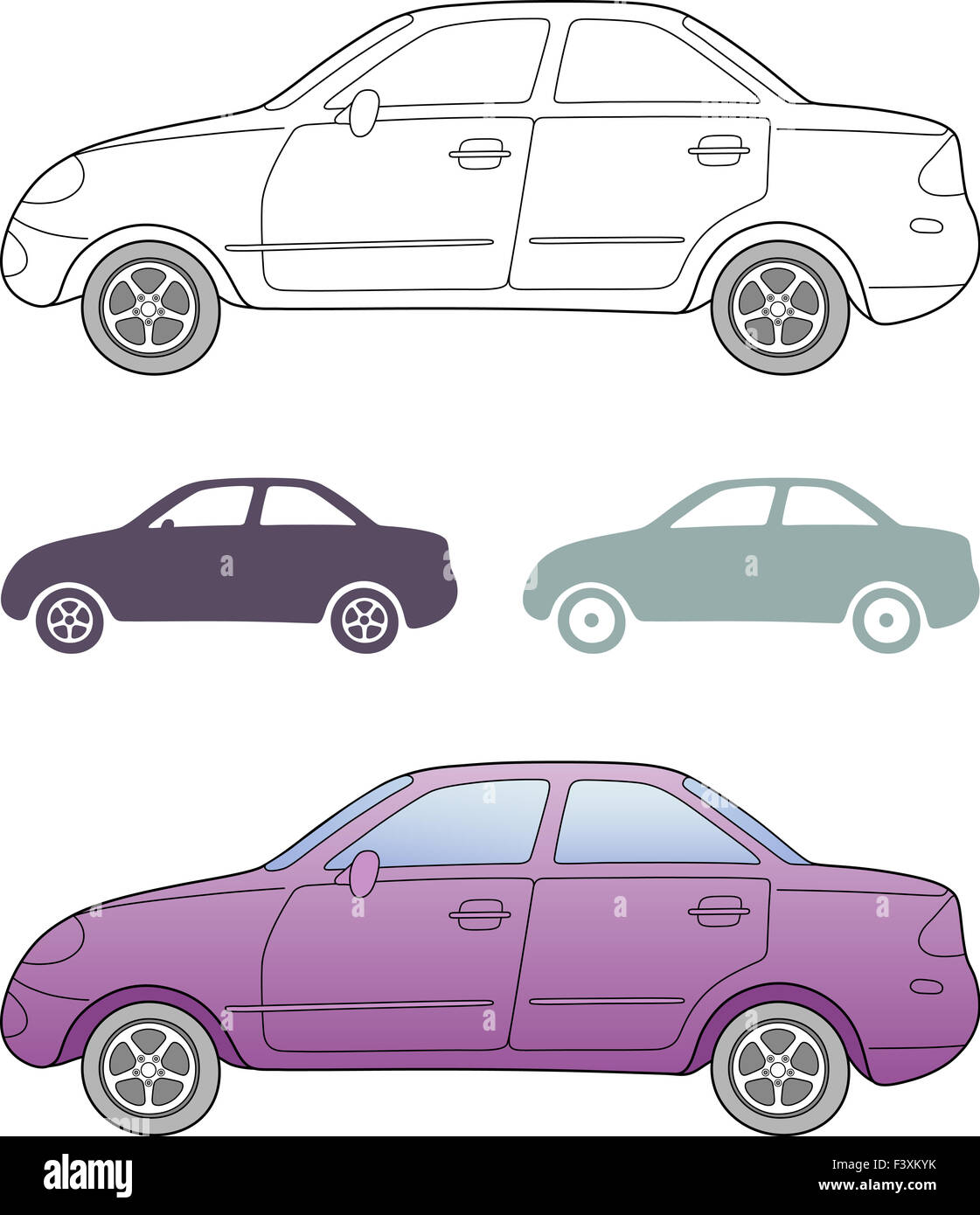 Car outline hi-res stock photography and images - Alamy