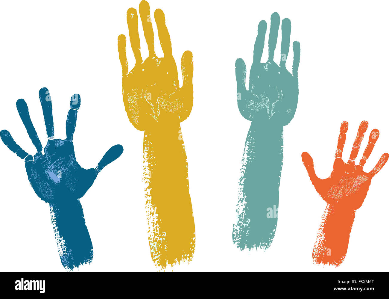 Voting hands isolated on white background Stock Photo - Alamy