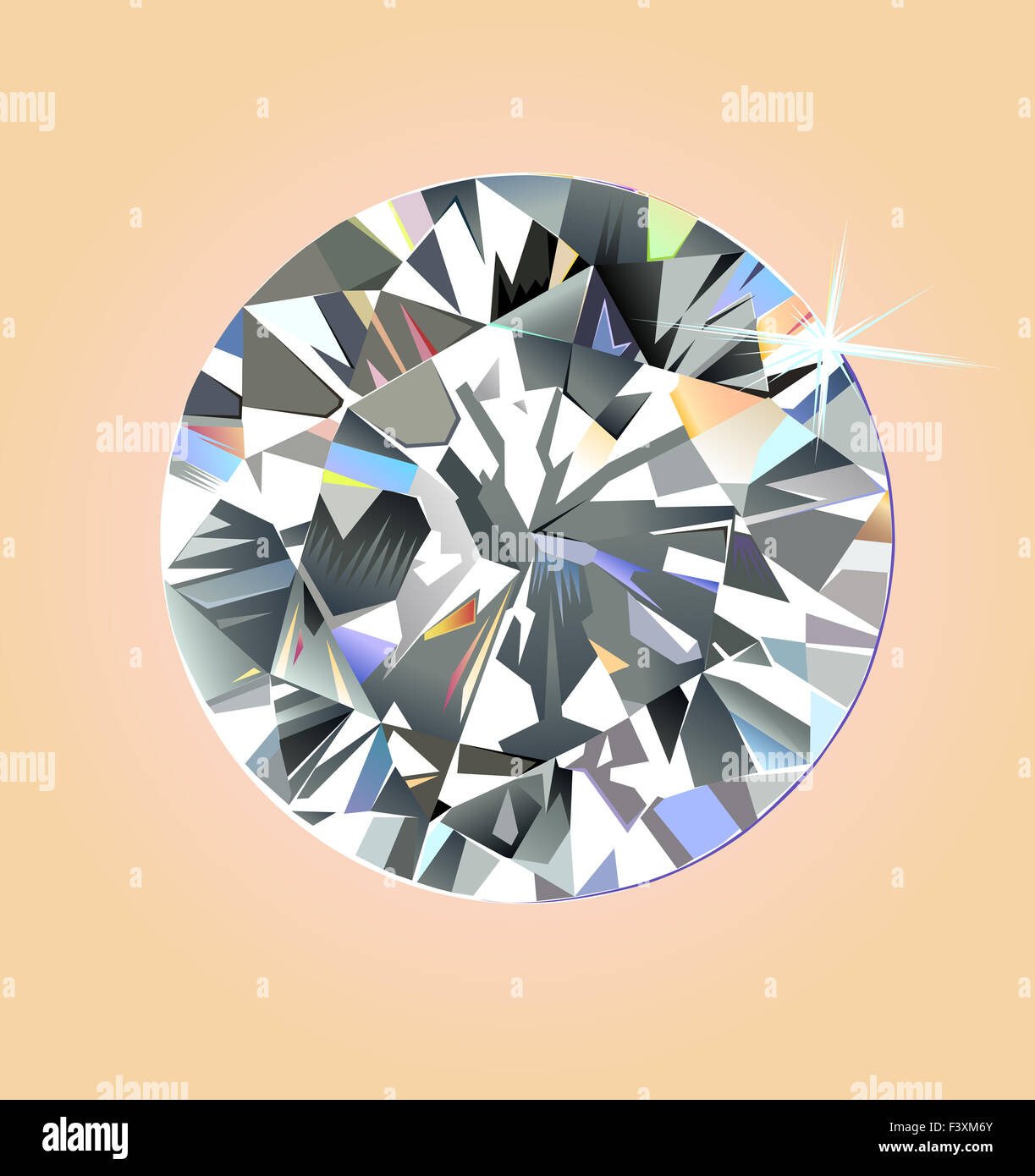 Diamond isolated on flesh background Stock Photo - Alamy