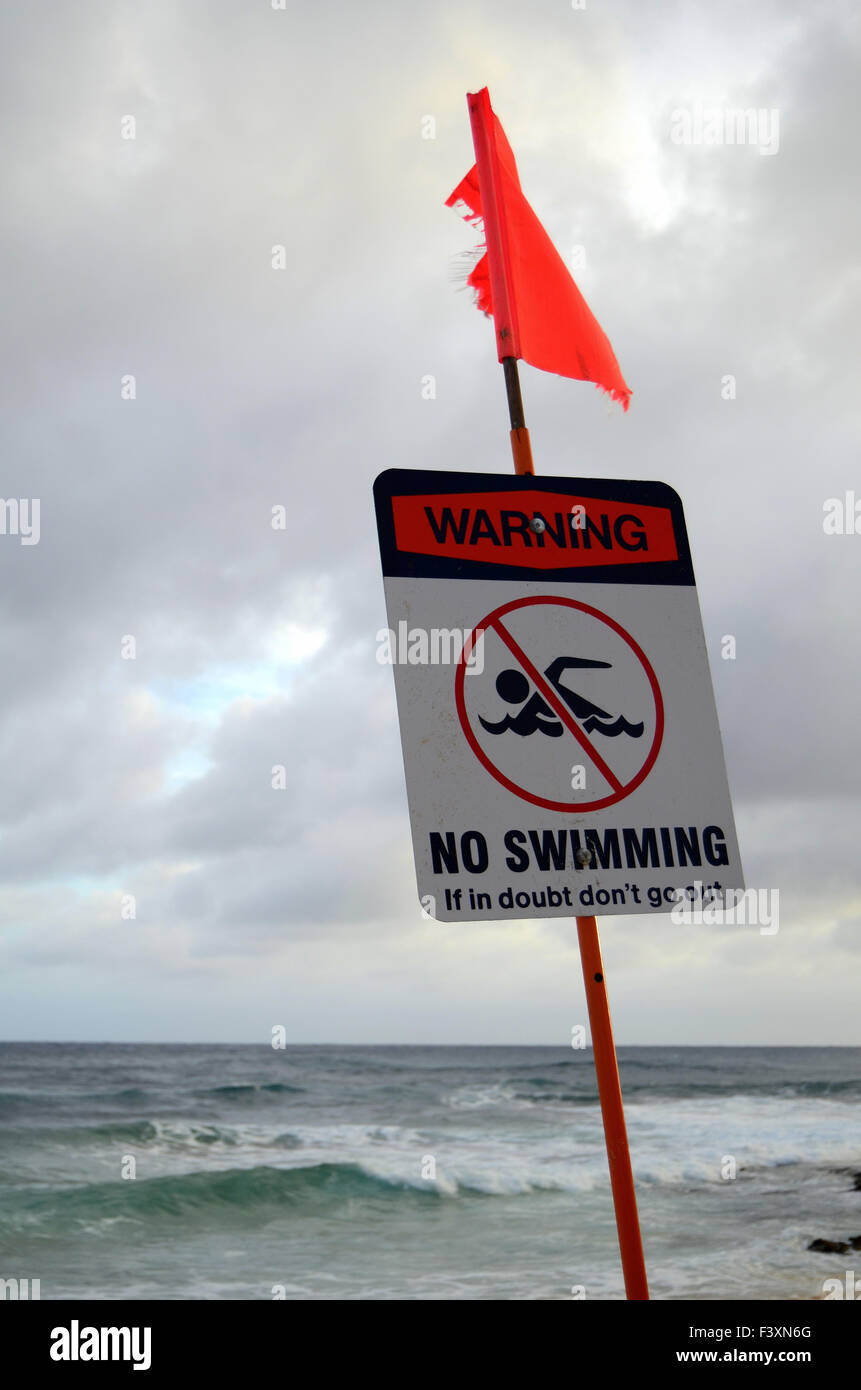 No Swimming Sign Stock Photo - Alamy