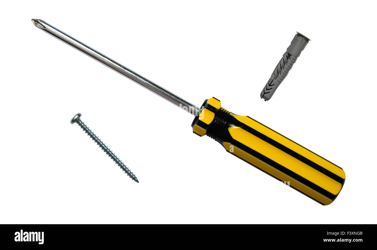 Phillips screwdriver and screw Cut Out Stock Images & Pictures - Alamy
