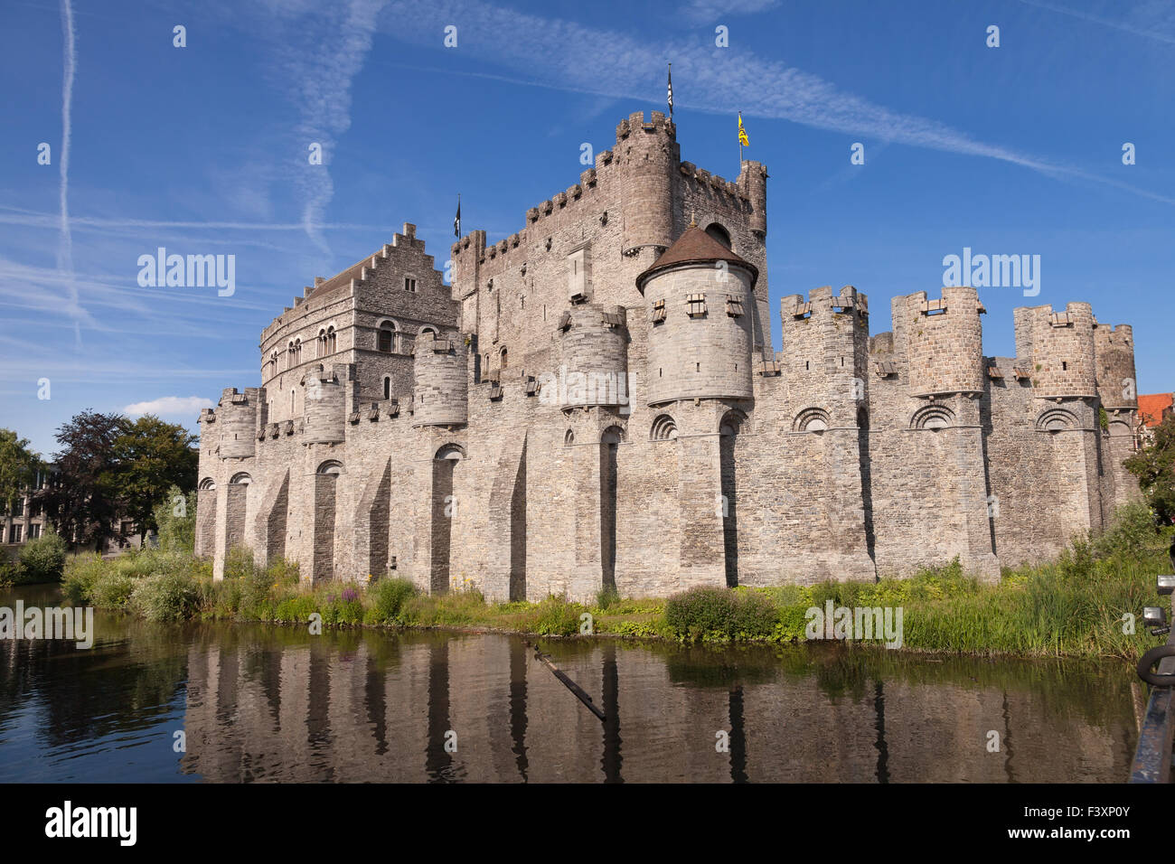 Medieval castle and blue sky Stock Photo - Alamy