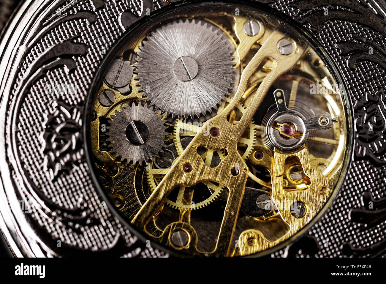 watch mechanism very close up Stock Photo - Alamy