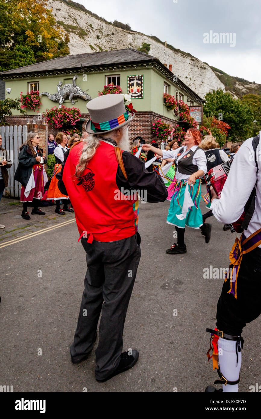 Morris Sides Performing Outside The Snowdrop Pub In Lewes During The ...