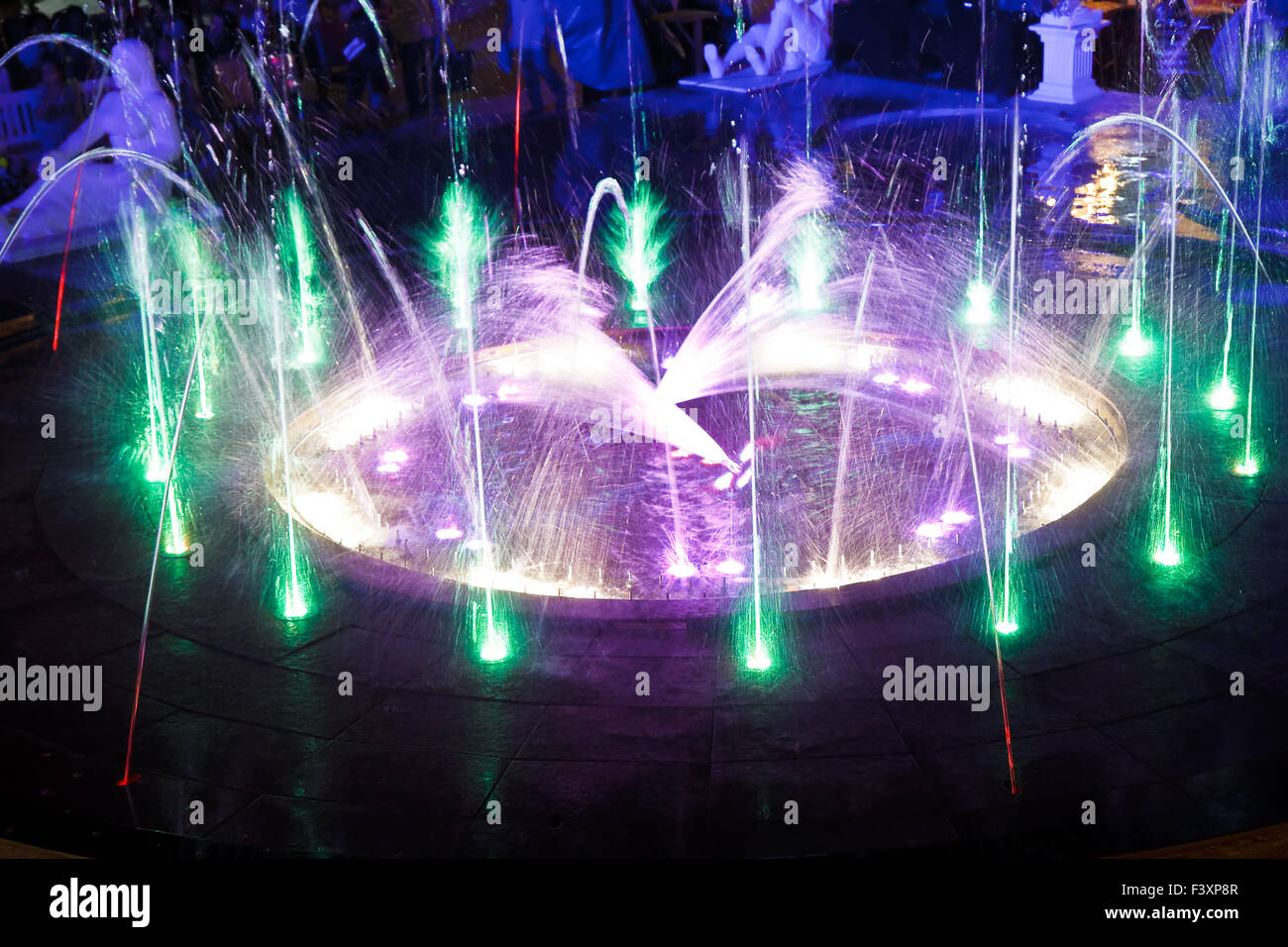 Fountain night lights Stock Photo - Alamy