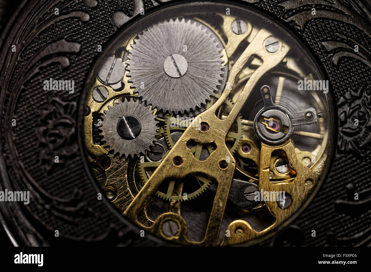 watch mechanism very close up Stock Photo - Alamy