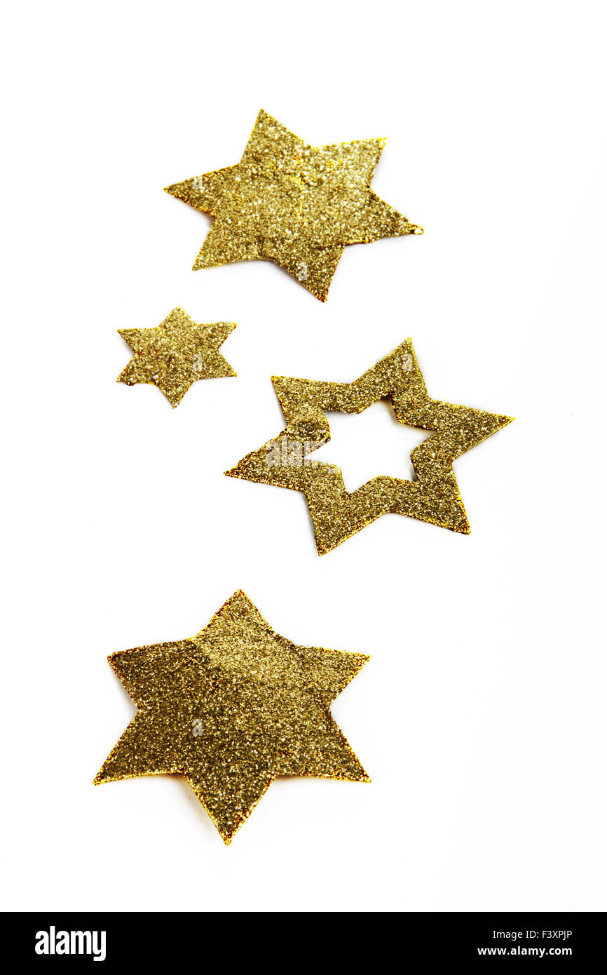 Christmas background golden stars Cut Out Stock Images & Pictures - Alamy