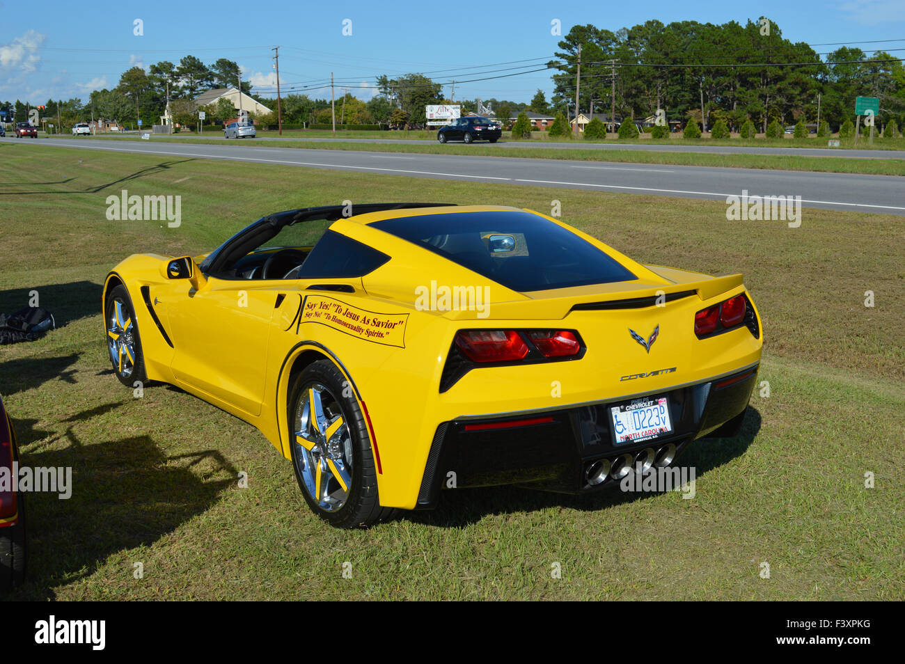 A yellow 2014 Corvette Stingray Stock Photo - Alamy