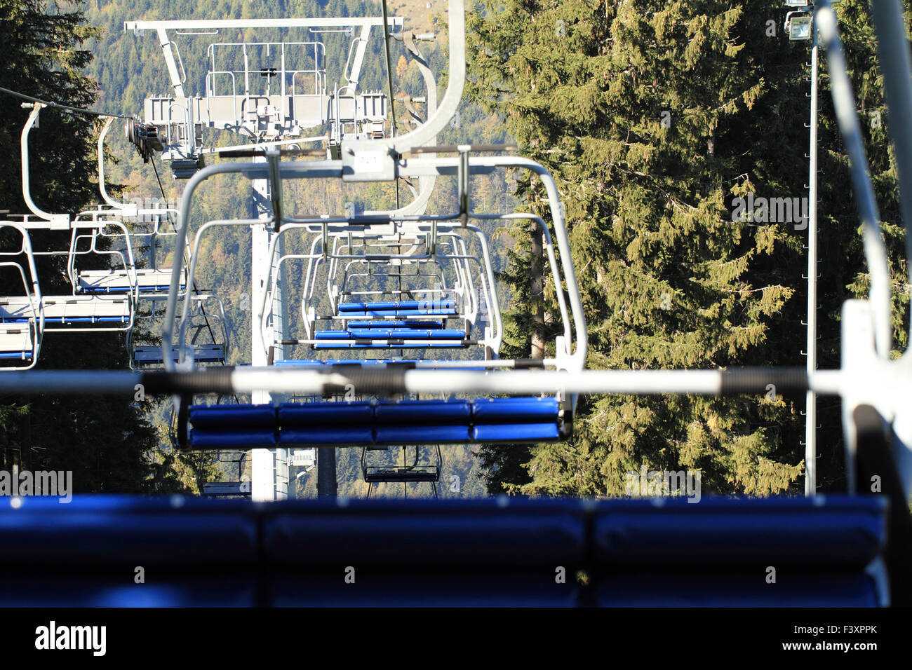Summer ski lifts at the top Stock Photo - Alamy